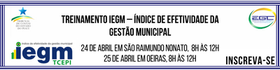 Treinamento IEGM – Índice de Efetivação da Gestão Municipal - Tribunal ...